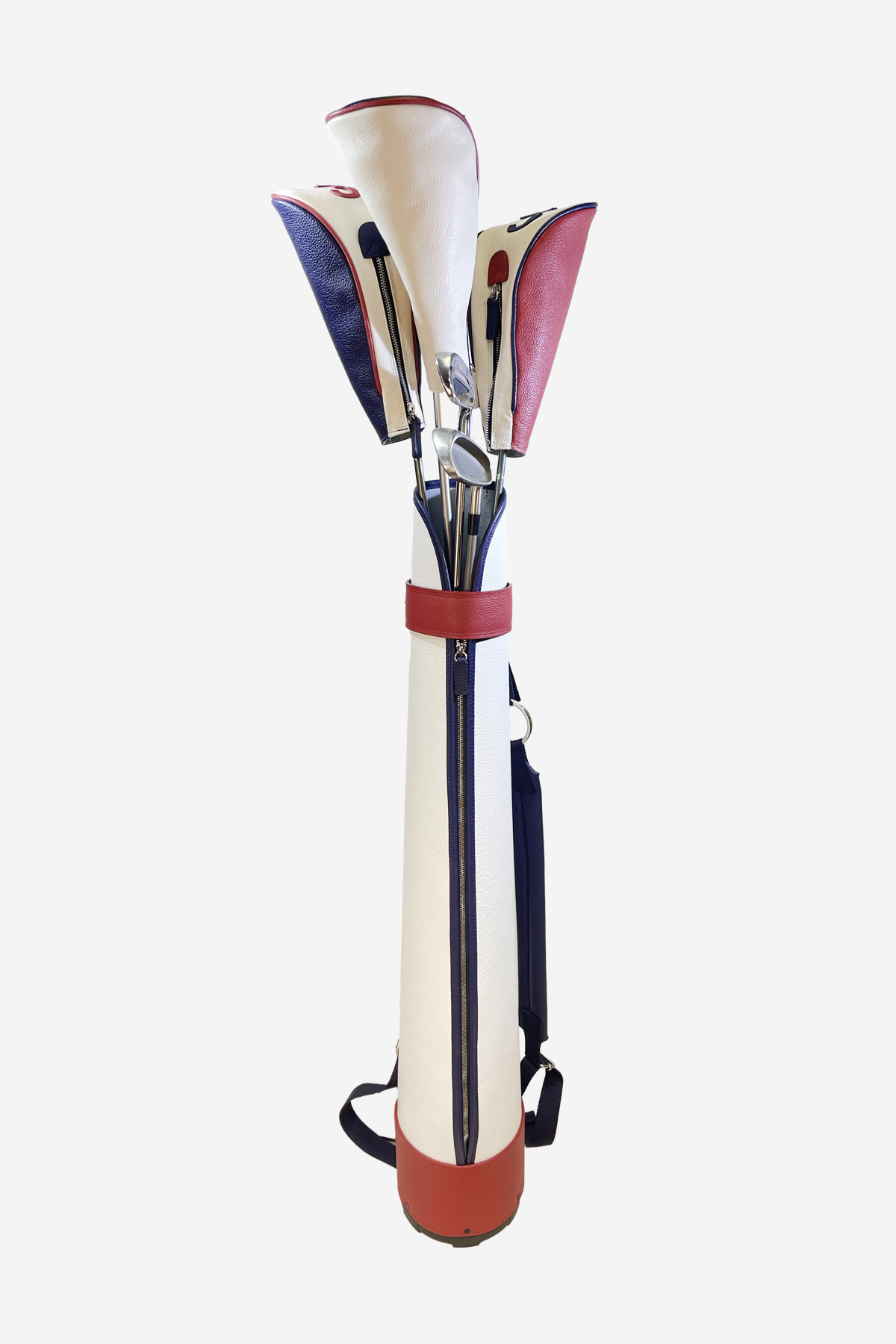 5Clubs Golf Bag + Set 3 Drive Headcovers - Terrida handmade in Italy.